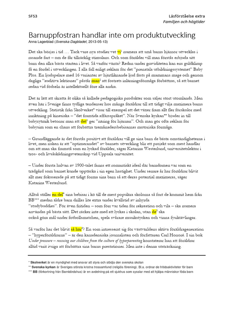 Läs Familjen Extra Texter | PDF