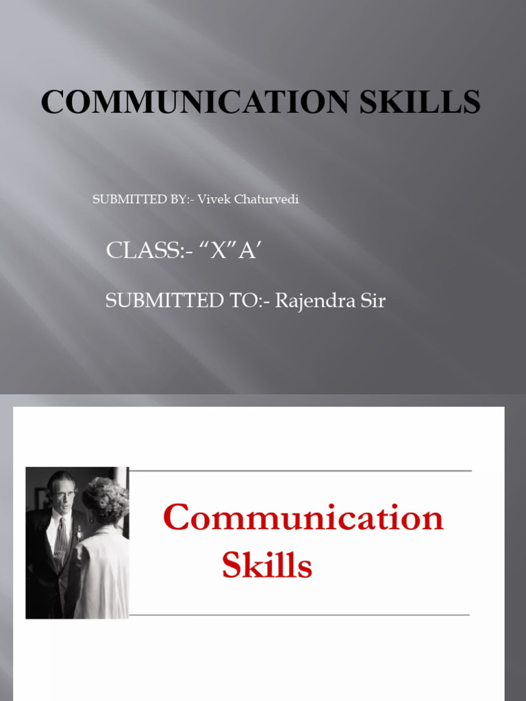 Communication Skills Pptx Vivek C Pdf