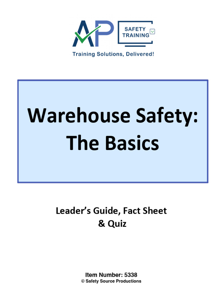 Warehouse Safety: The Basics: Leader's Guide, Fact Sheet & Quiz | PDF ...