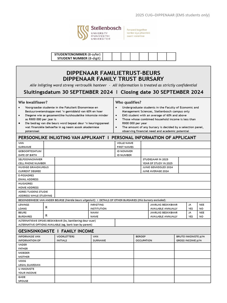 Form Dippenaar Ems Cug | PDF