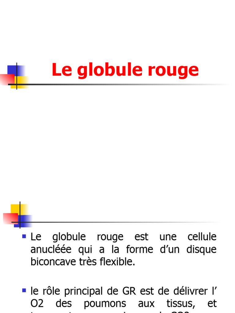 3 - Le Globule Rouge | PDF | Membrane cellulaire | Hémoglobine