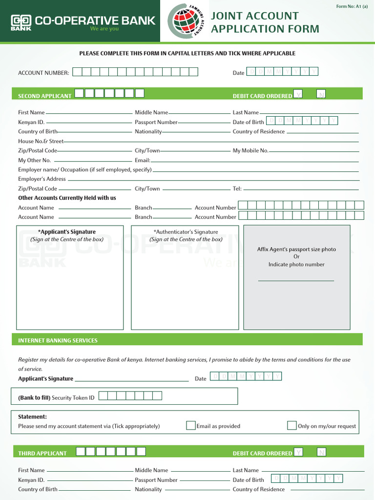 Joint Bank Account Application Form | PDF | Zip Code | Banks