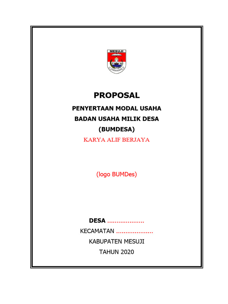 Contoh Proposal Bumdes | PDF