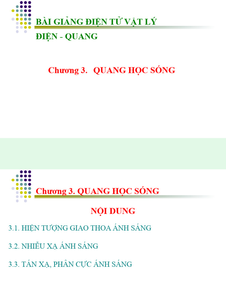 Buoi 7 - VLDC 2 - Quang Học - Giao Thoa | PDF