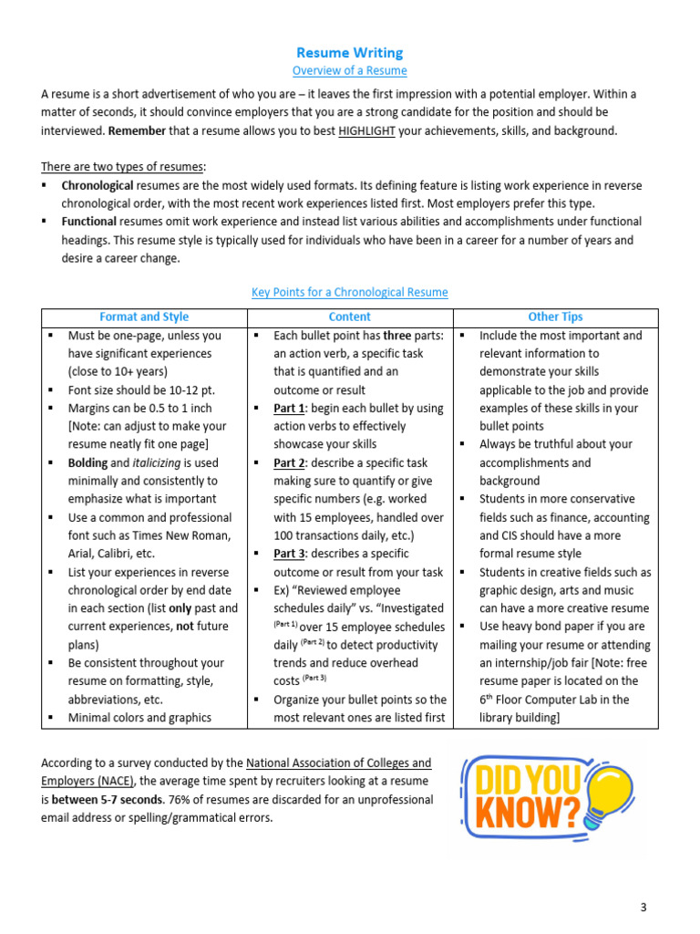 Resume Guide | PDF | Résumé | Fluency