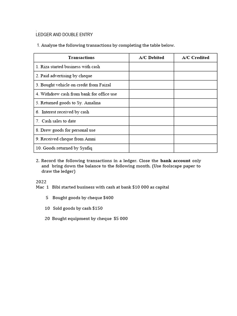 TT Ledger and Double Entry | PDF