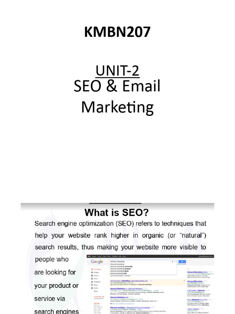 DMEC Unit-2 | PDF | Search Engine Optimization | Marketing