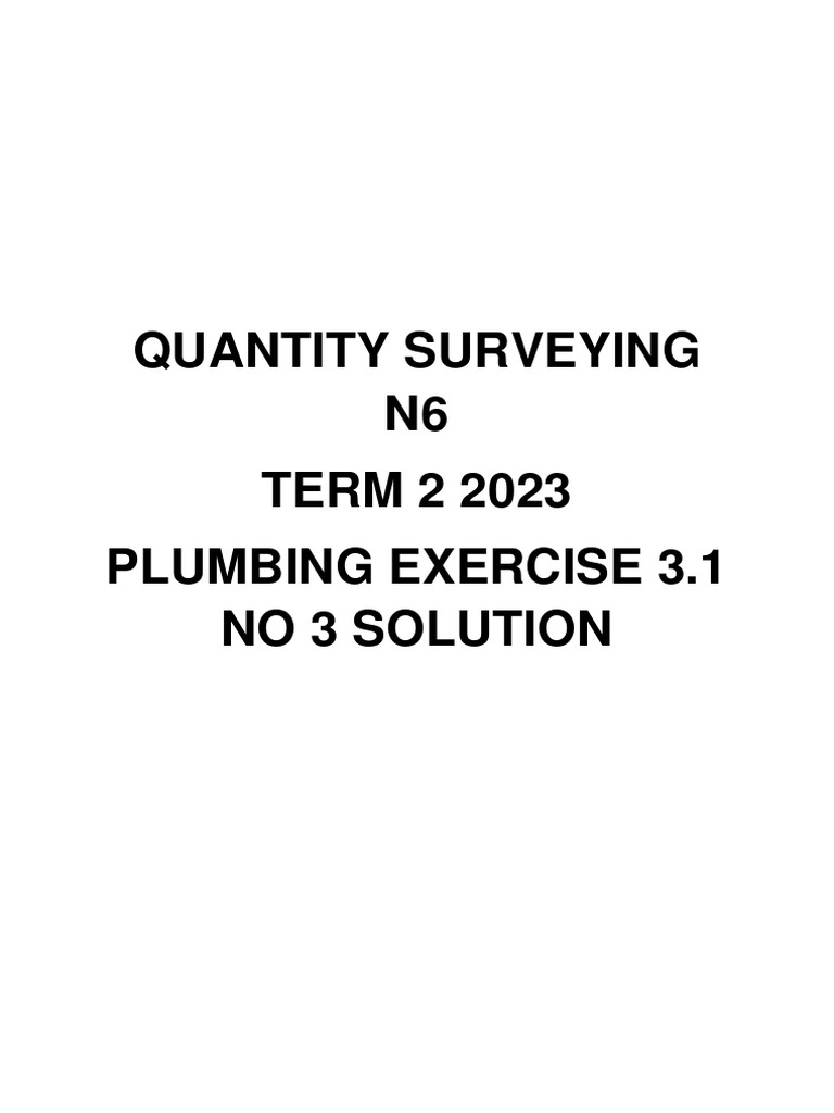 Qs n6 Water Supply Pipe System Textbook Exercise 3.1 No 3 Page 31 | PDF ...