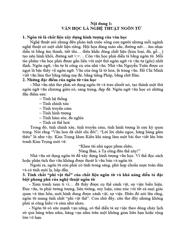 (NLVH) LÝ LUẬN VĂN HỌC TỔNG HỢP | PDF