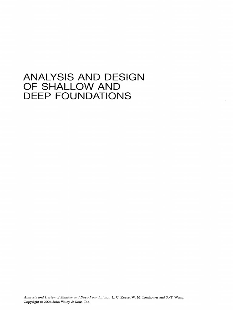 Analysis and Design of Shallow and Deep Foundations - 2005 | PDF ...