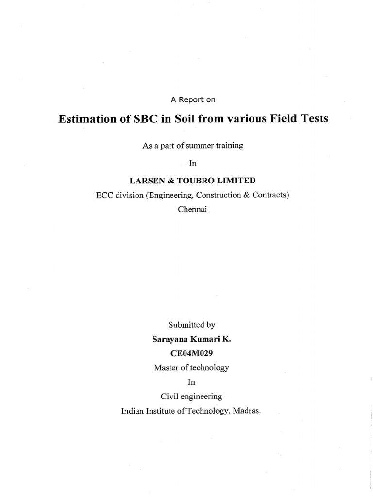 SBC Estimation From Field Tests | PDF