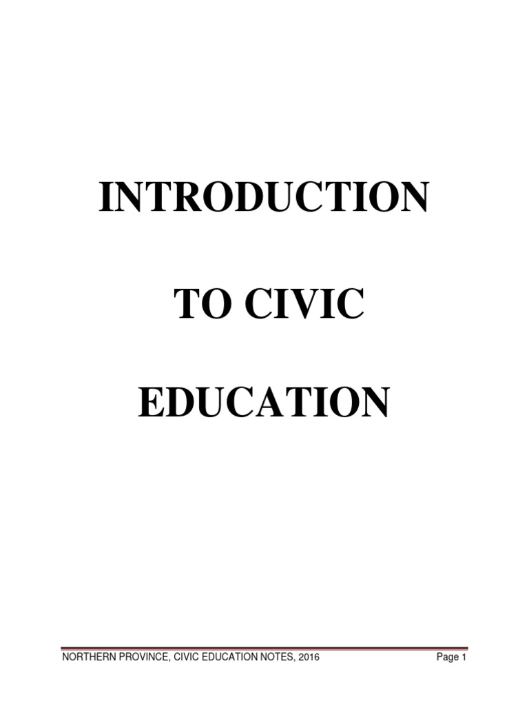 Civic Education Notes (Zambian) | PDF | Elections | Citizenship