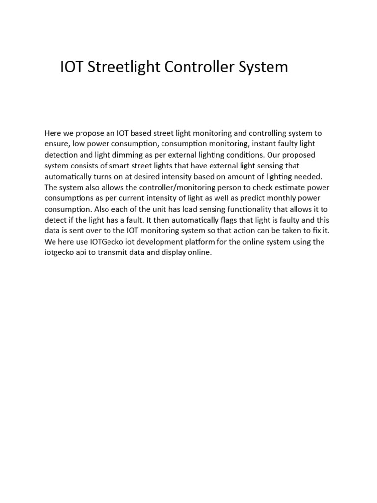 IOT Streetlight Controller System | PDF