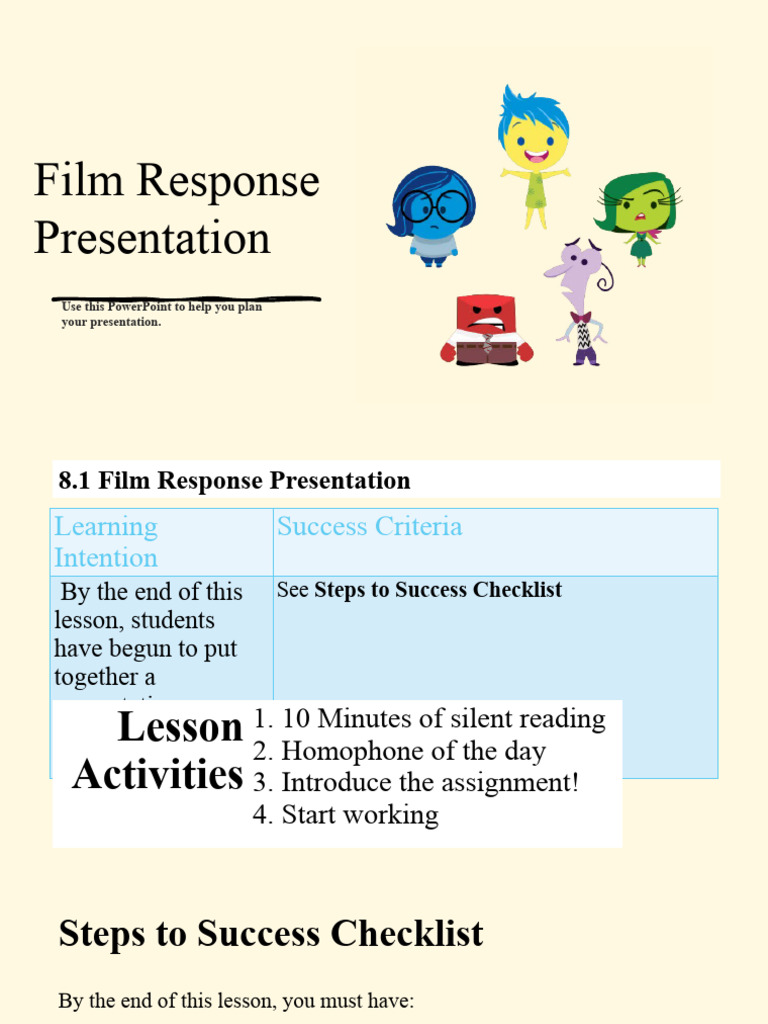 Inside Out Scene Presentation Guide | PDF | Plot (Narrative ...