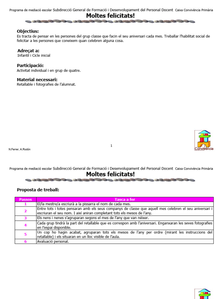 Moltes Felicitats INSTRUCCIONS | PDF