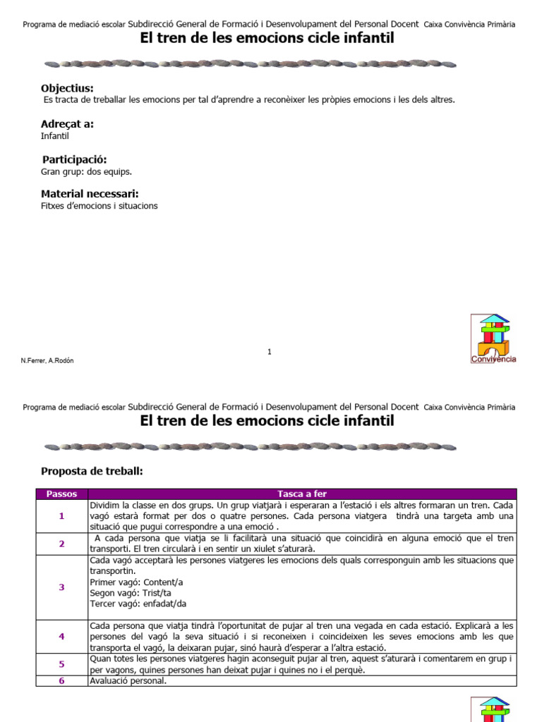 El Tren de Les Emocions INSTRUCCIONS | PDF