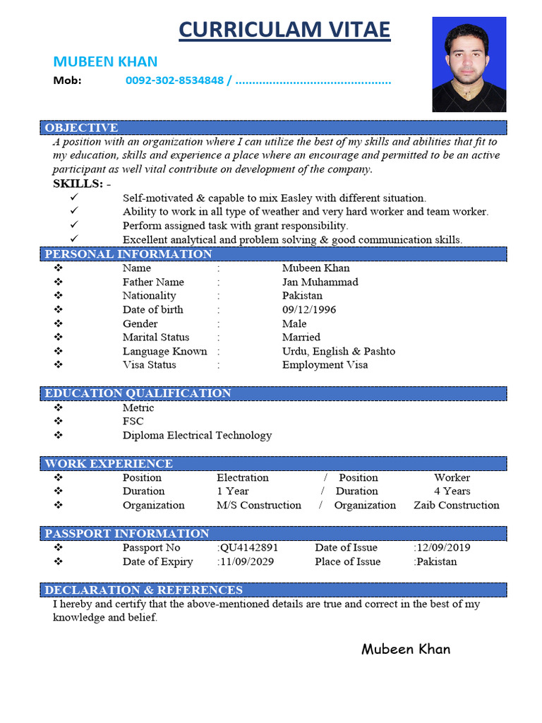 mUBEEN CV | PDF