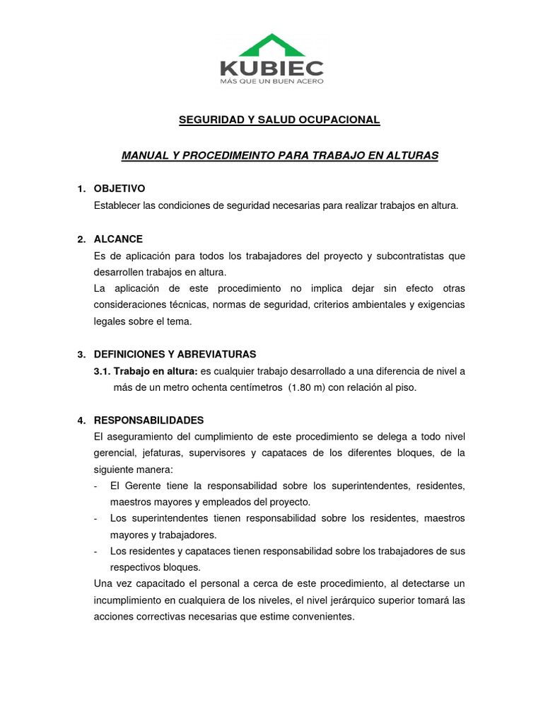 MANUAL PARA TRABAJO EN ALTURA | Descargar gratis PDF | Escalera | Andamio