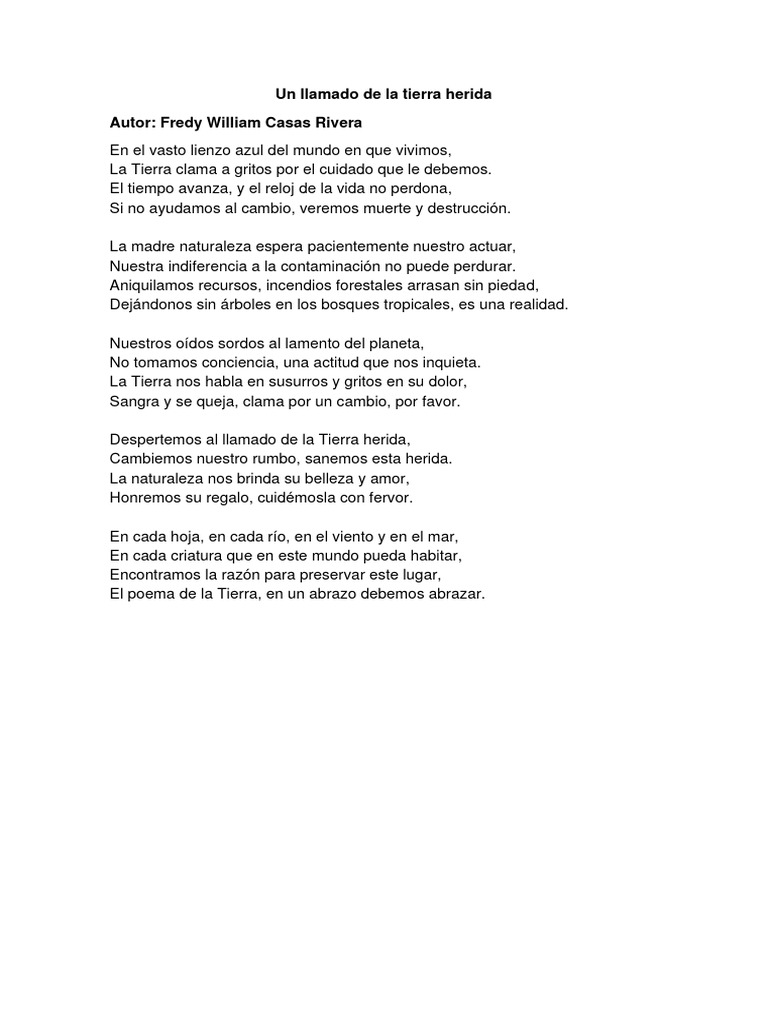 Llamado de la Tierra Herida | PDF | Ciencia y matemáticas | Poesía