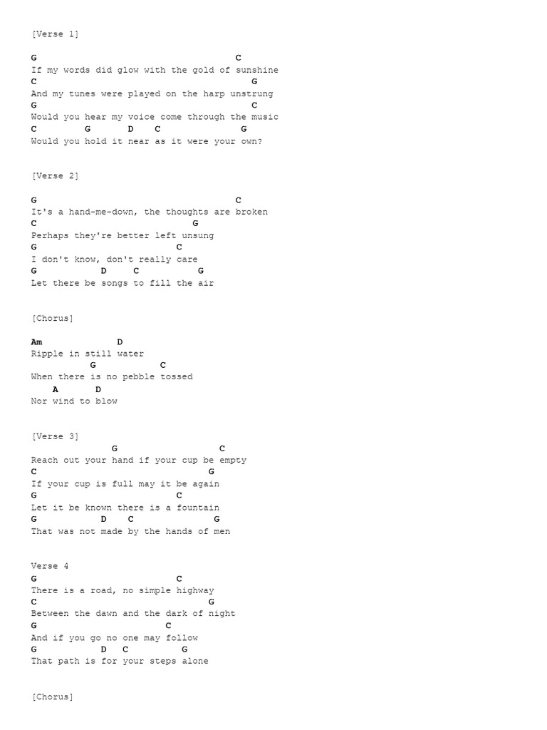 RIPPLE CHORDS by Grateful Dead | PDF