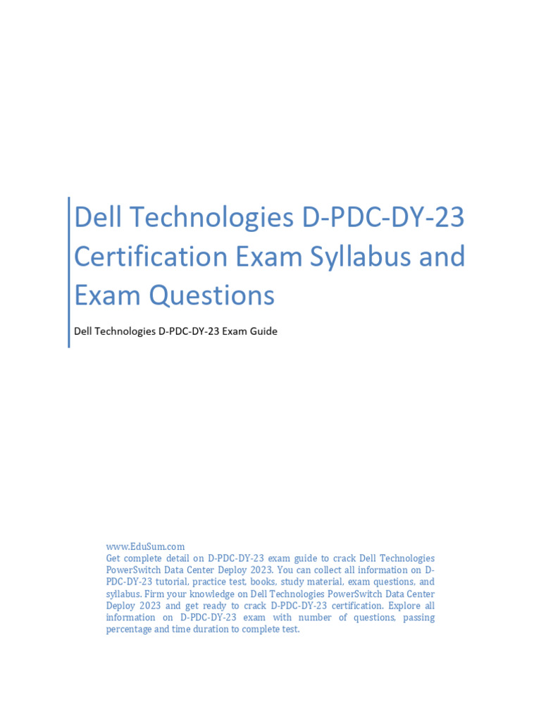 D-PDC-DY-23 Exam Guide for Certification | PDF | Computer Network ...