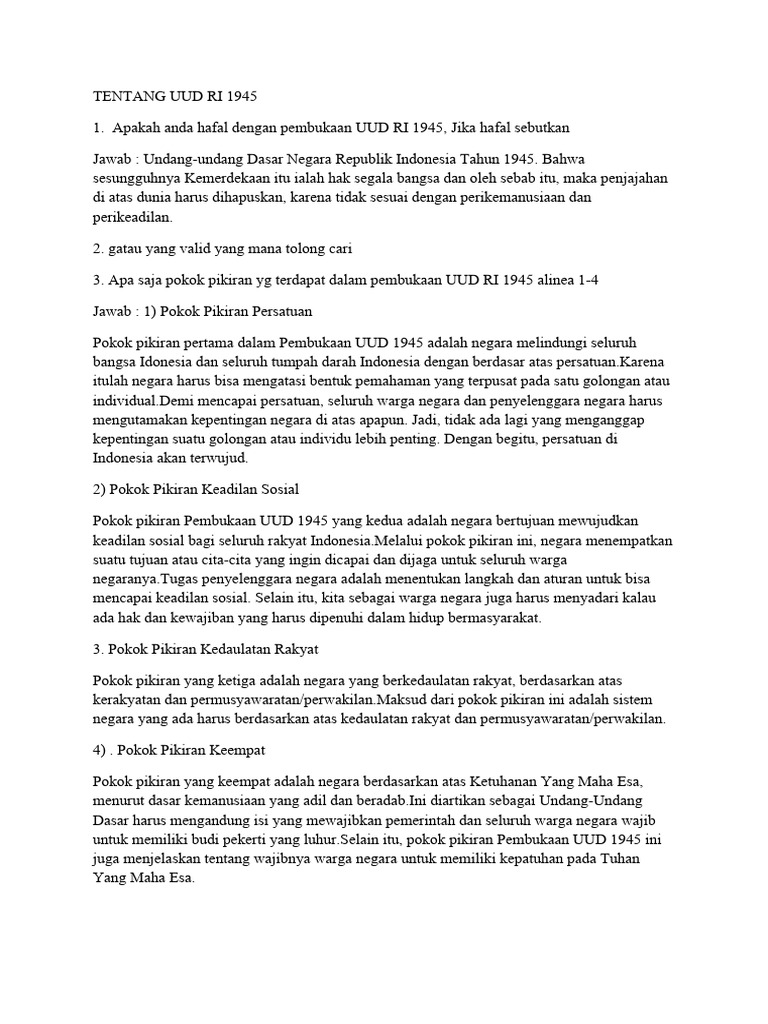 Tentang Uud Ri 1945 | PDF | Politik | Ilmu Sosial