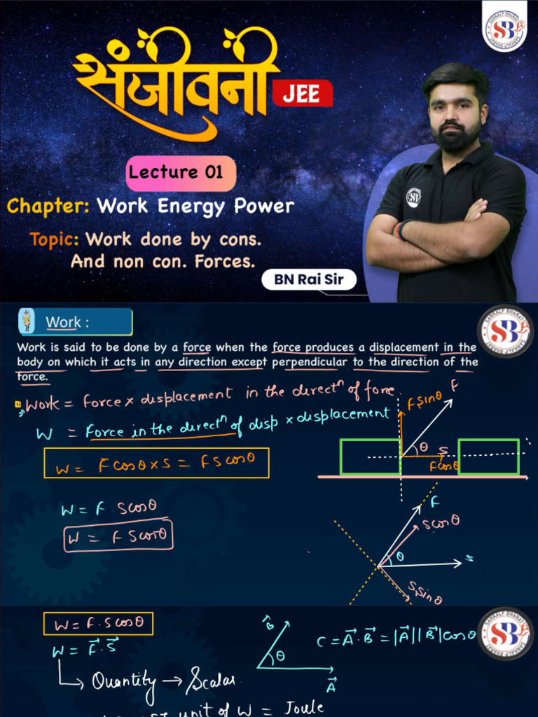 Lecture 01 - Work Done By Forces | PDF