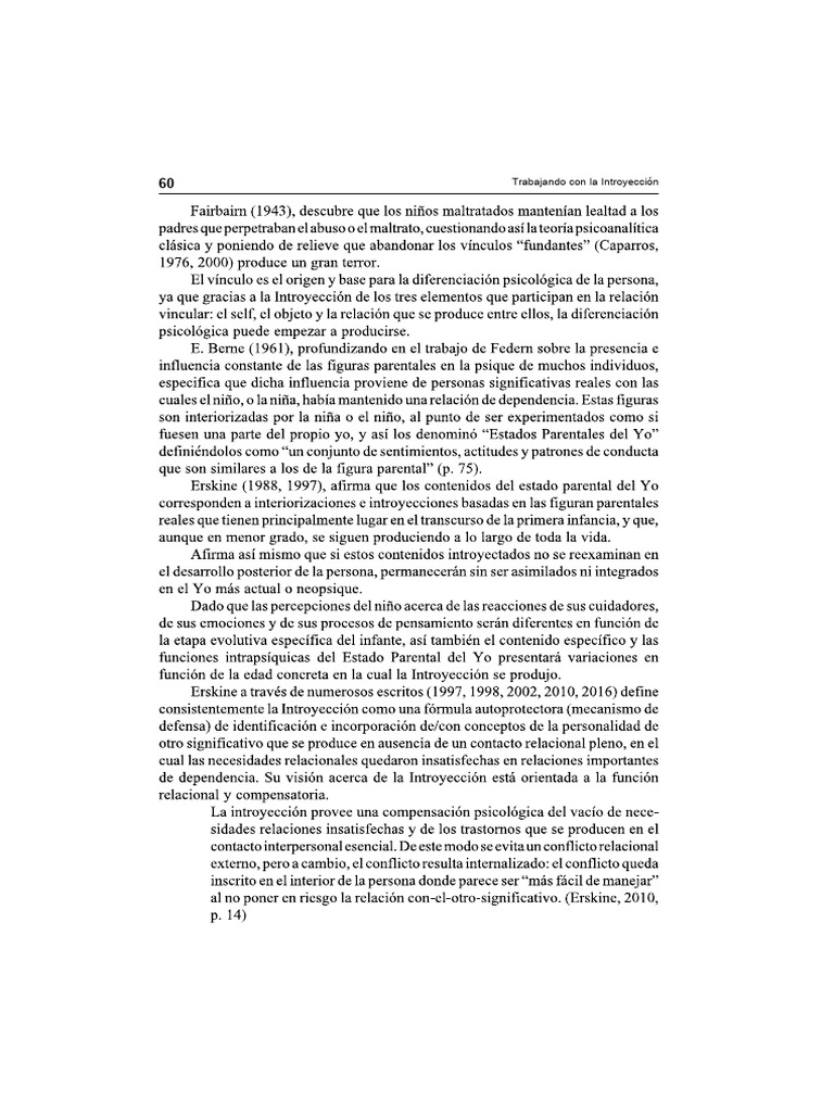 Introyección en Psicoterapia | PDF