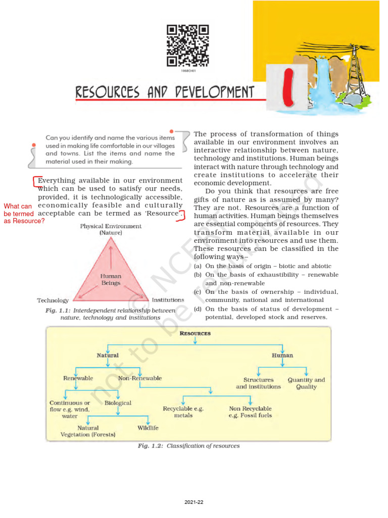 Resources & Development - Notes - 2022-23 | PDF | Soil | Sustainability