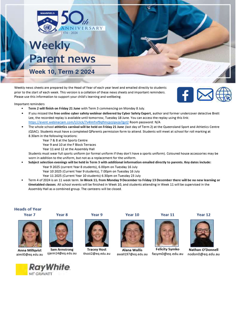 Mansfield SHS Weekly News & Reminders | PDF | Carnival