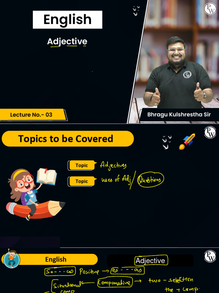 Adjective 03 _ Class Notes | PDF | Noun | Adjective