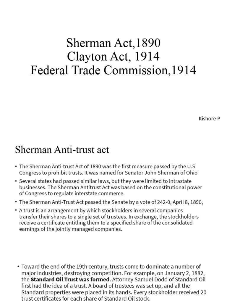 Overview of Antitrust Laws in the U.S. | PDF | Competition Law | Sherman Antitrust Act