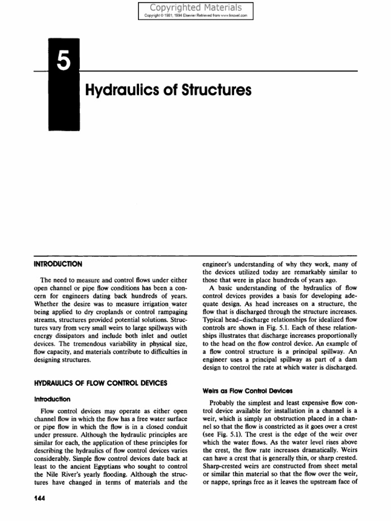 Hydraulics of Structures | PDF | Porosity | Reynolds Number
