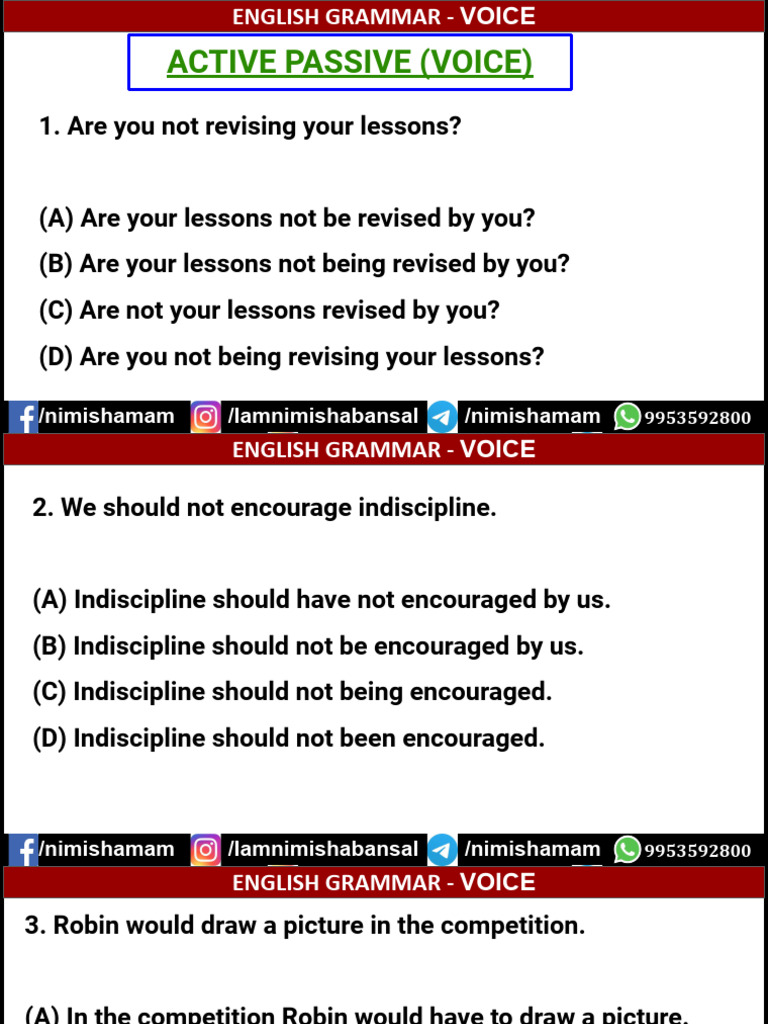 50 Hour Foundation Course Complete English Active Passive Voice | PDF