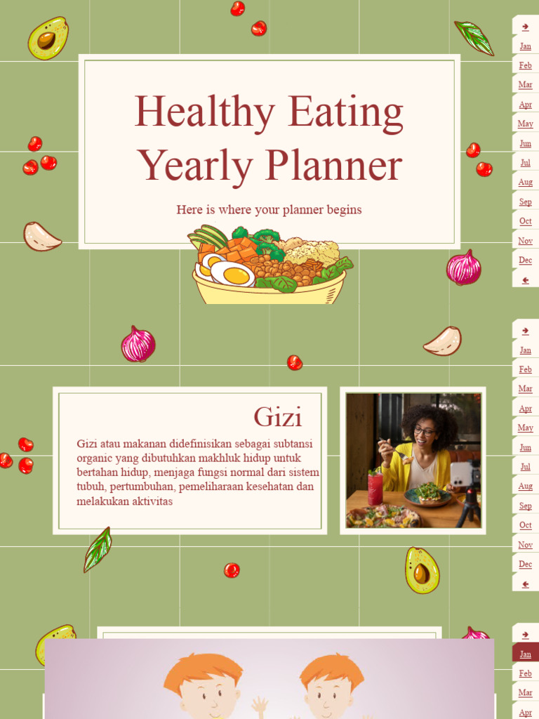 Healthy Eating Yearly Planner by Slidesgo | PDF | Icon (Computing) | Design