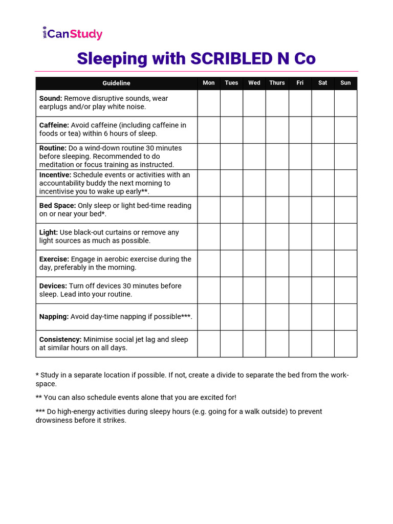 Sleep Hygiene Checklist | PDF | Self-Improvement