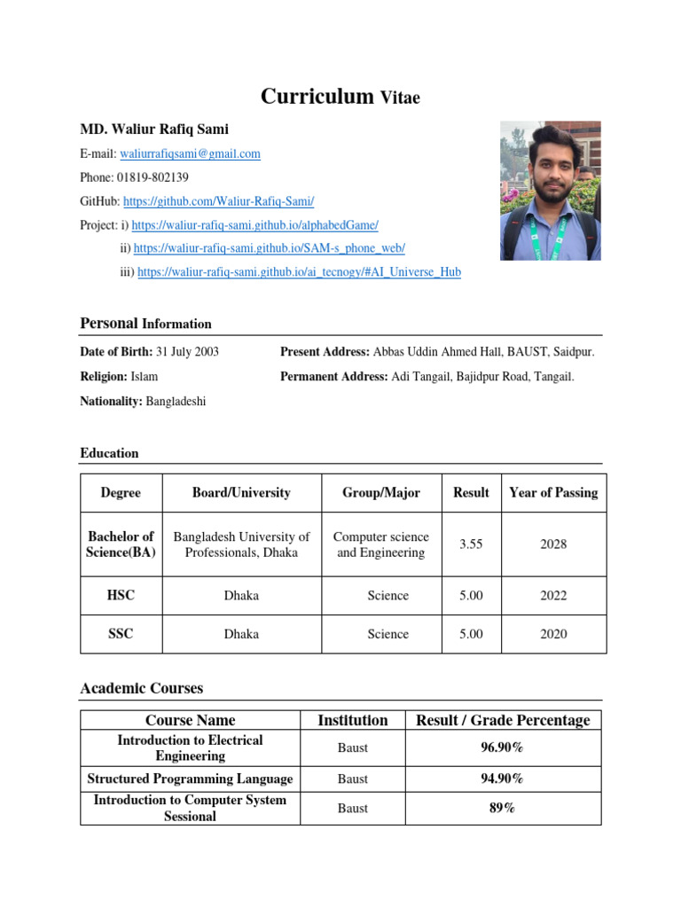 Sami CV | PDF | Computing | Computer Science