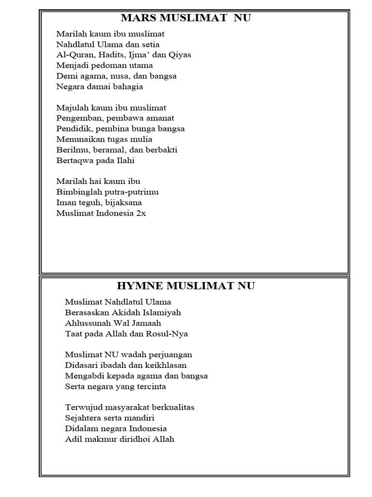 Mars Muslimat Nu | PDF