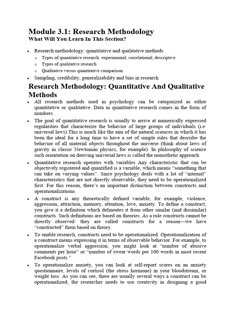 Research Methodolody - IBDP | PDF | Experiment | Validity (Statistics)