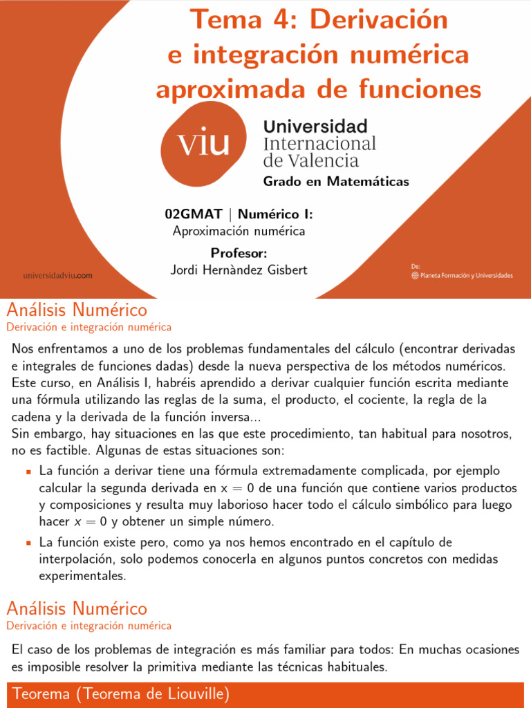 Numèric Tema4 | PDF | Integral | Análisis numérico