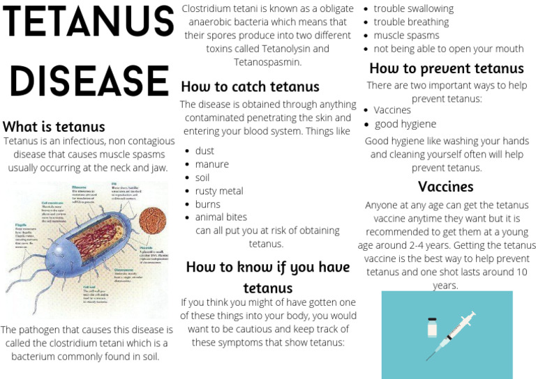 Tetanus Disease | PDF | Health Sciences | Vaccination