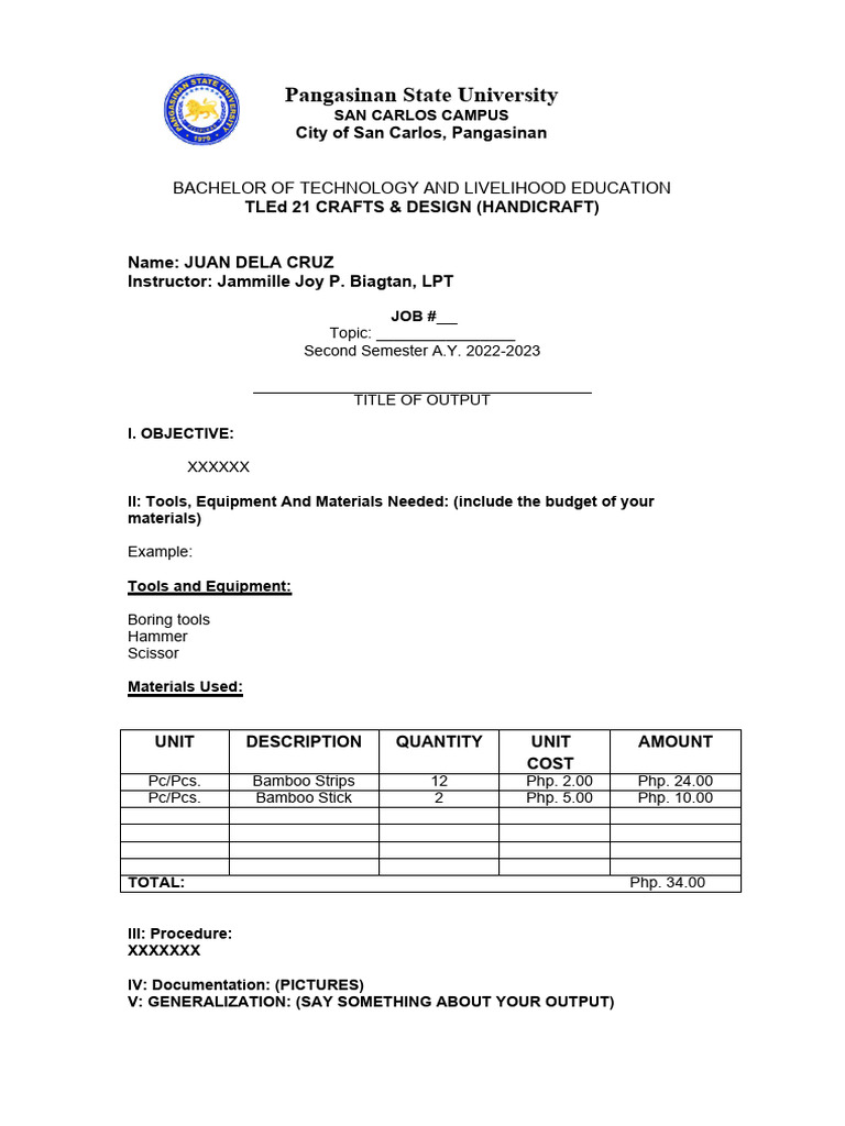 Job Plan Format | PDF