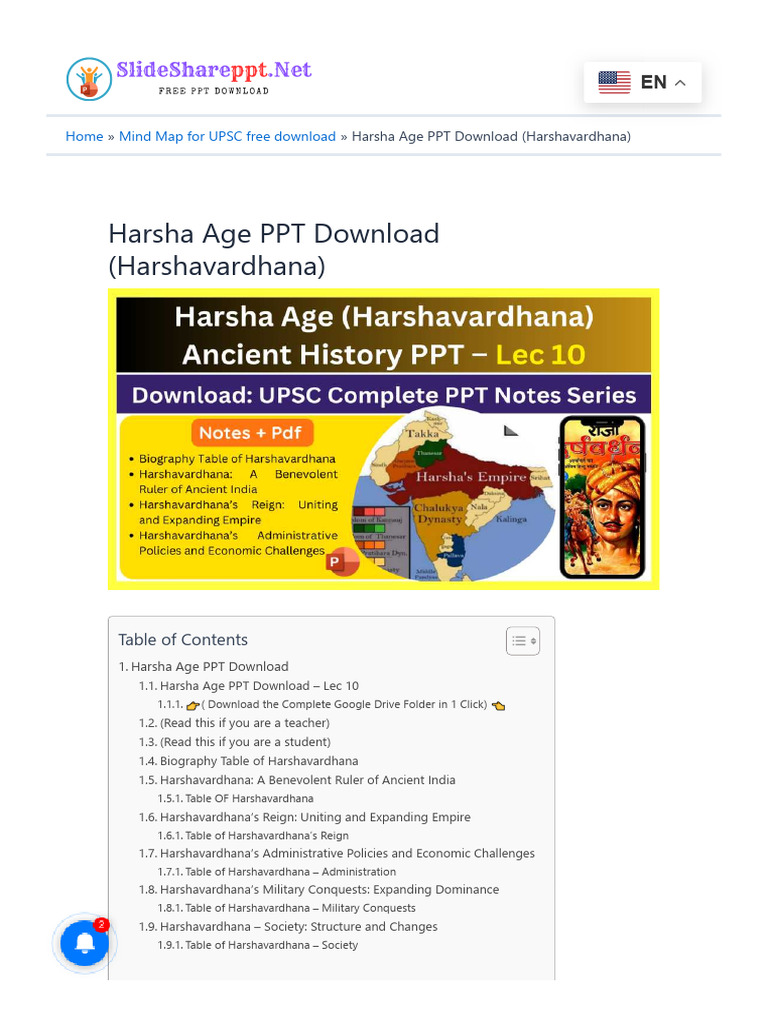 Harsha Age PPT Download Harshavardhana SlideShareppt Net | PDF