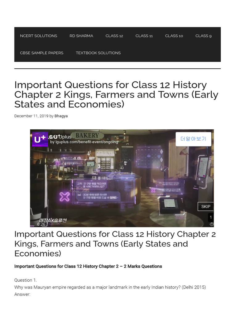 WWW - Learncbse.inimportant Questions For Class 12 History Chapter 2 ...