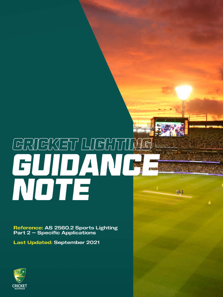 CA Cricket Lighting Guidance Note - 2021-22 | PDF