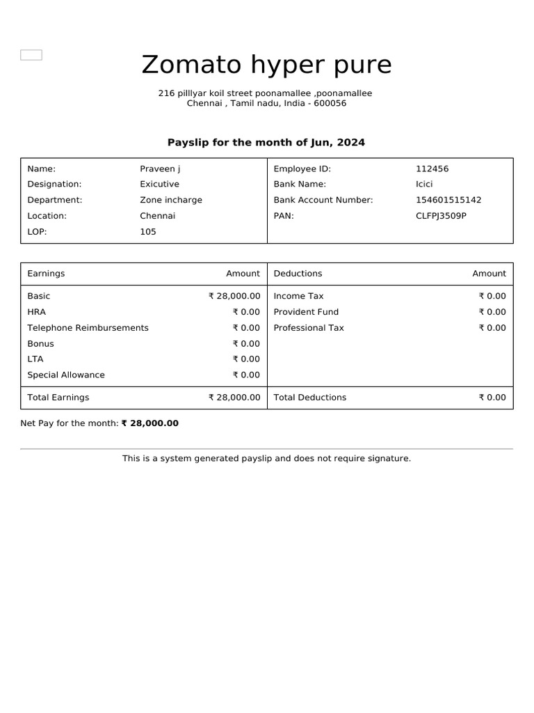 PaySlip 6 2024 | PDF