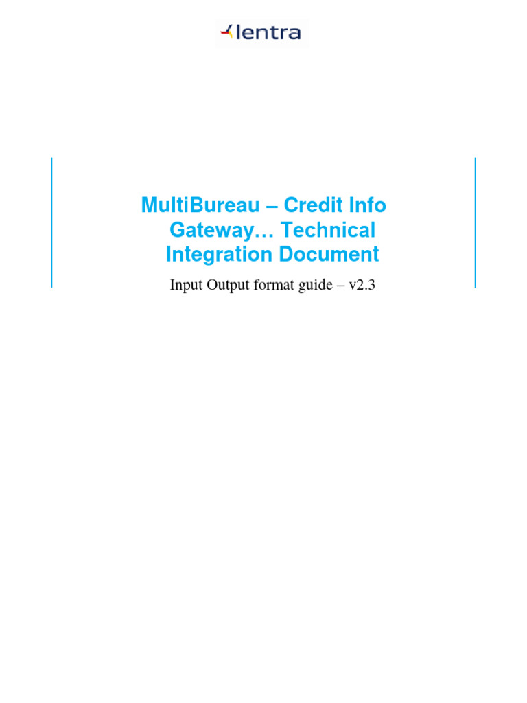 MultiBureau Credit Integration Guide | PDF | Json | Driver's License