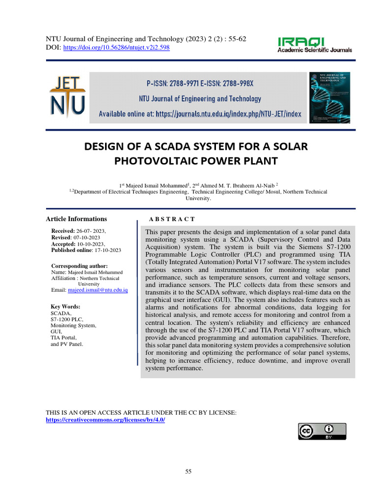 SCADA System Design for Solar PV Plant | PDF | Programmable Logic ...