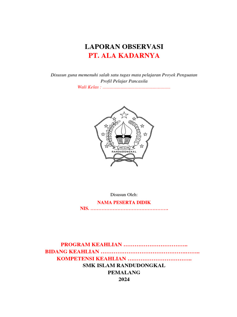 CONTOH LAPORAN OBSERVASI_KUNJUNGAN INDUSTRI | PDF
