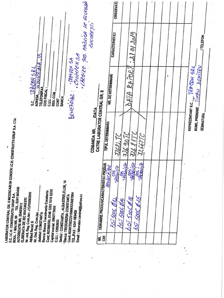 Model comanda raport mec O.B. | PDF